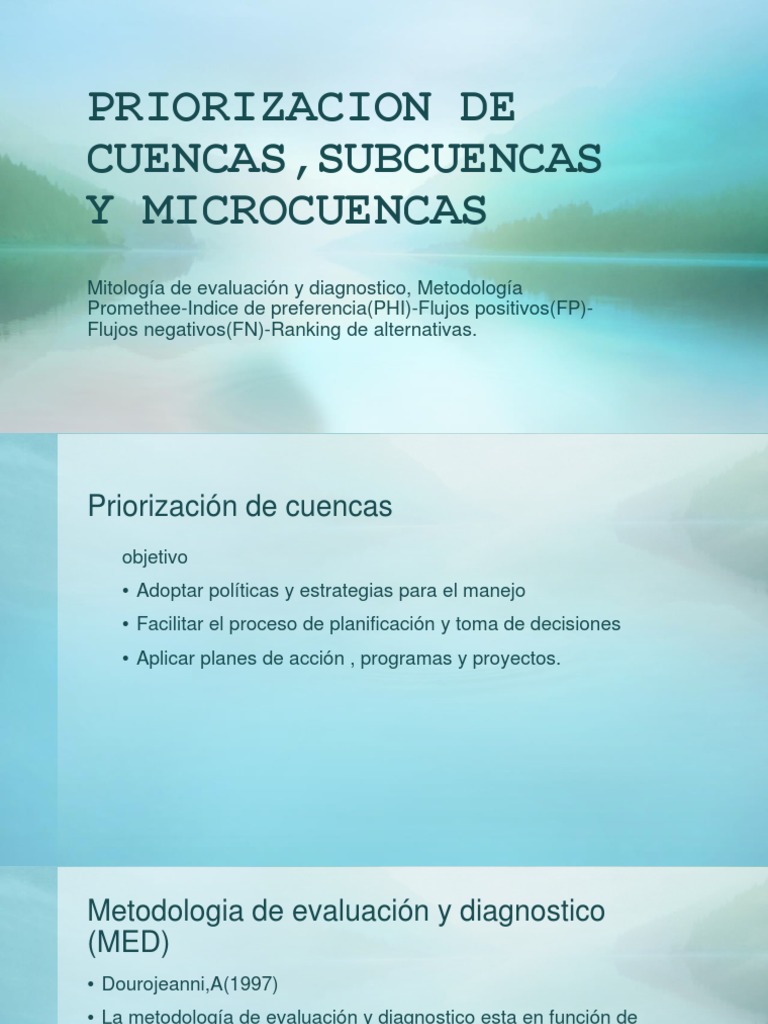 Priorizacion de Cuencas, Subcuencas y Microcuencas | PDF | Suelo | Los bosques