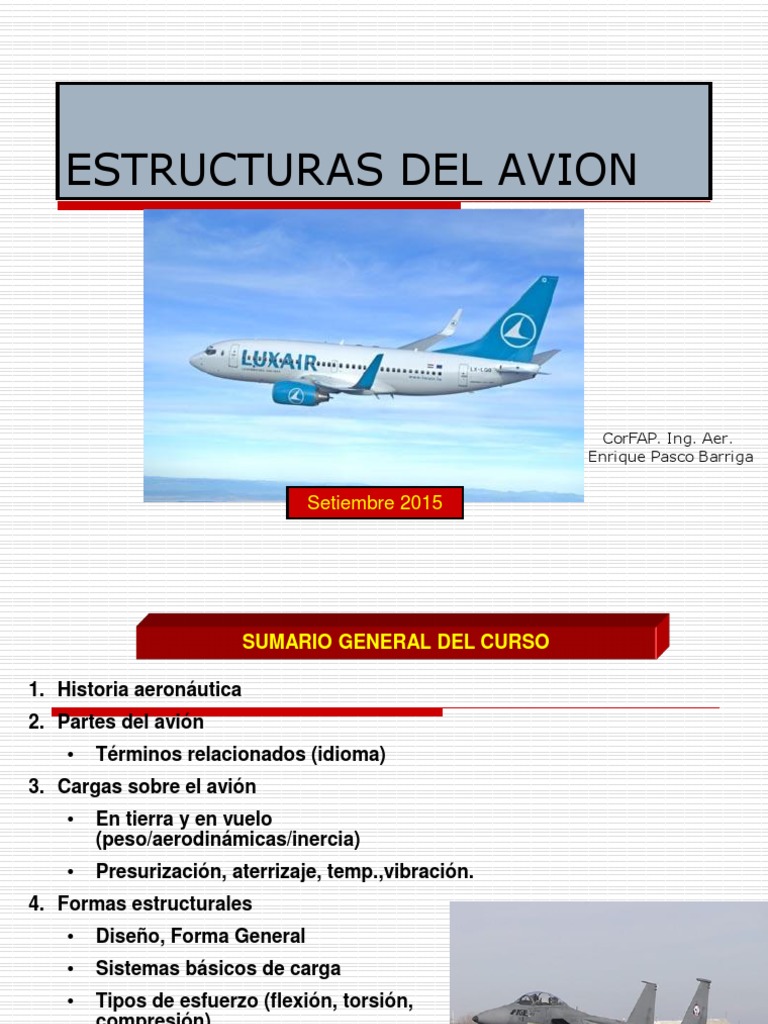 2 ESTRUCTURAS DEL AVION 1a y 2a Sesion | PDF | Ala | Avión