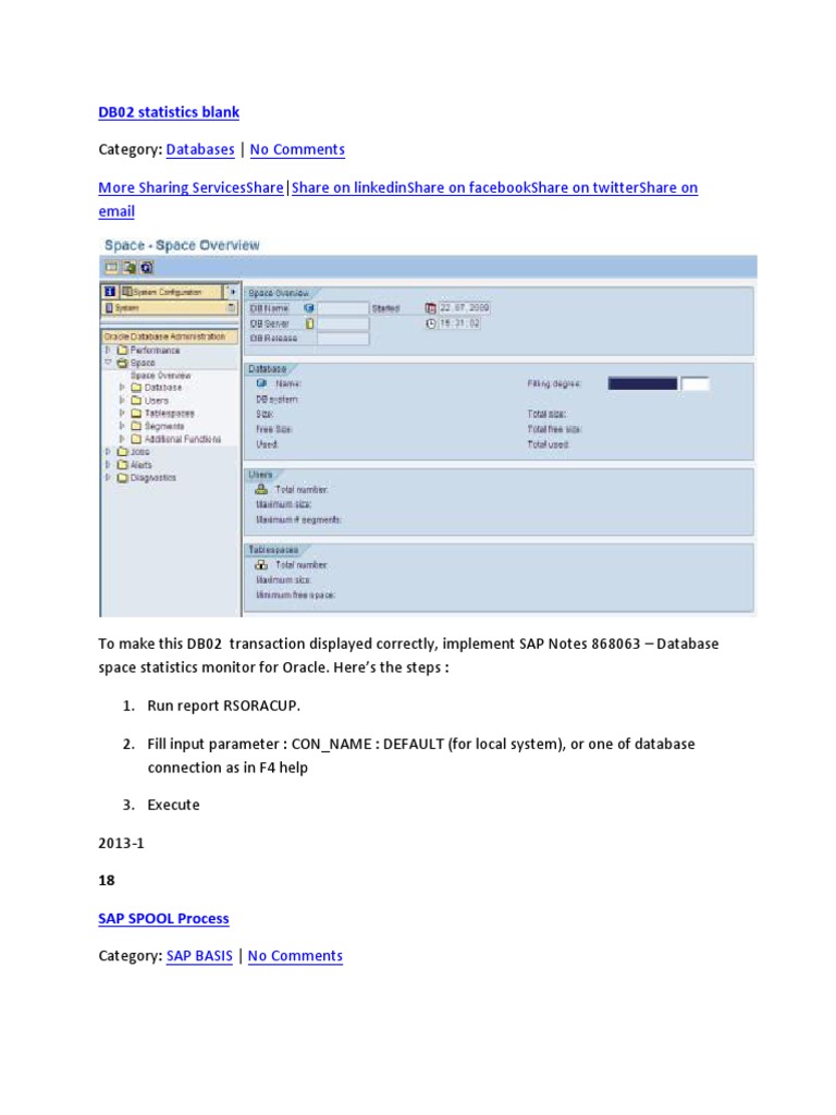 Sap Basis Activities | PDF | Operating System Technology | Databases