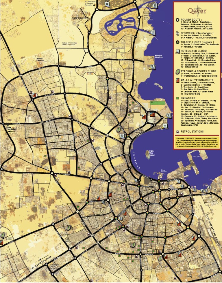 Doha City Map and Points of Interest | PDF | Doha | Violence
