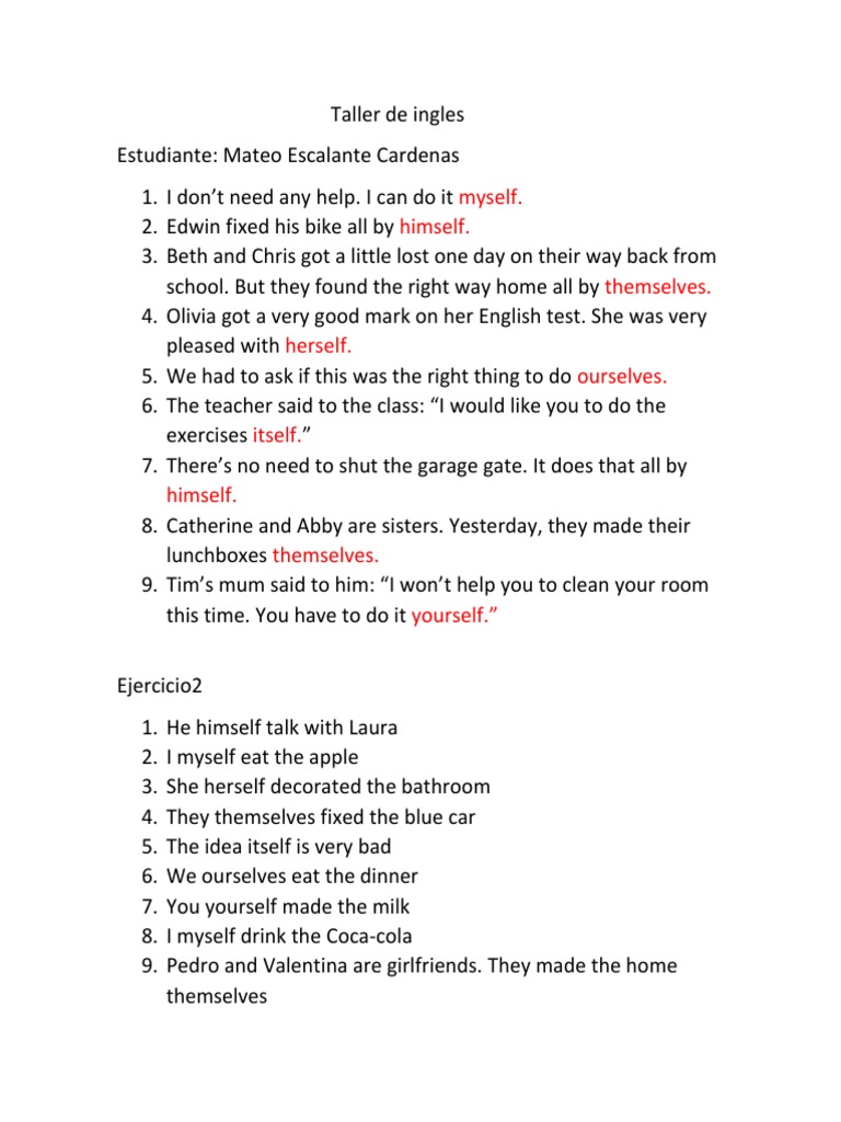 English Self-Help Exercises | PDF | Home & Garden