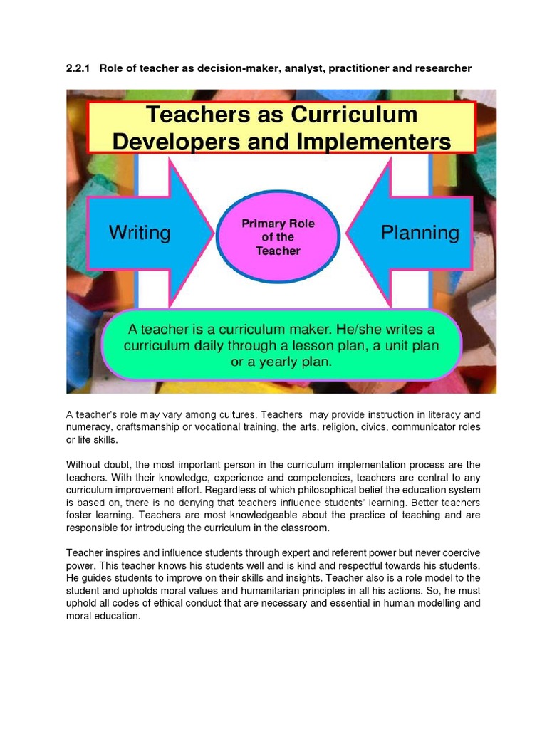Roles of a Teacher | Teachers | Curriculum | Free 30-day Trial | Scribd