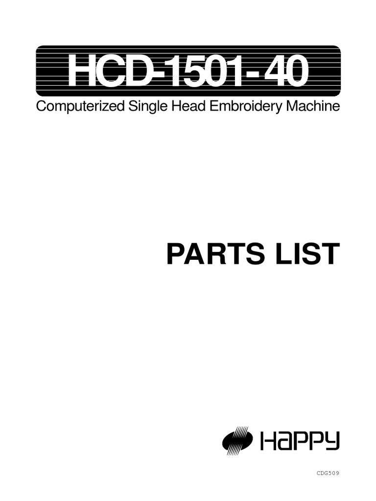 HCD-1501-40 Embroidery Parts List | PDF