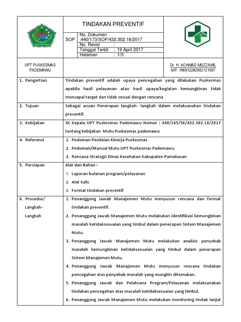 3.1.6 (2) SOP Tindakan Preventif