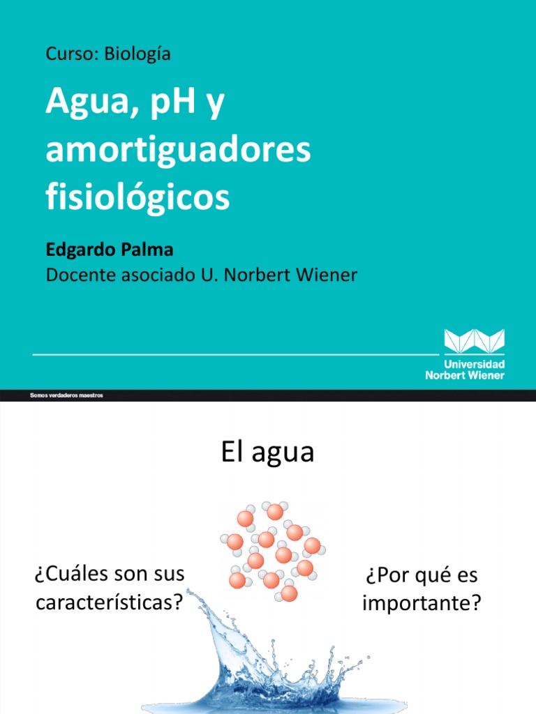 Clase II - Agua PH y Amortiguadores Fisiologicos | PDF | Propiedades del agua | Polaridad química