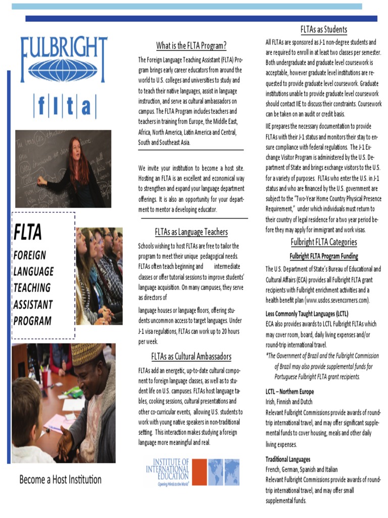 Fulbright FLTA Brochure | PDF | Graduate School | The United States