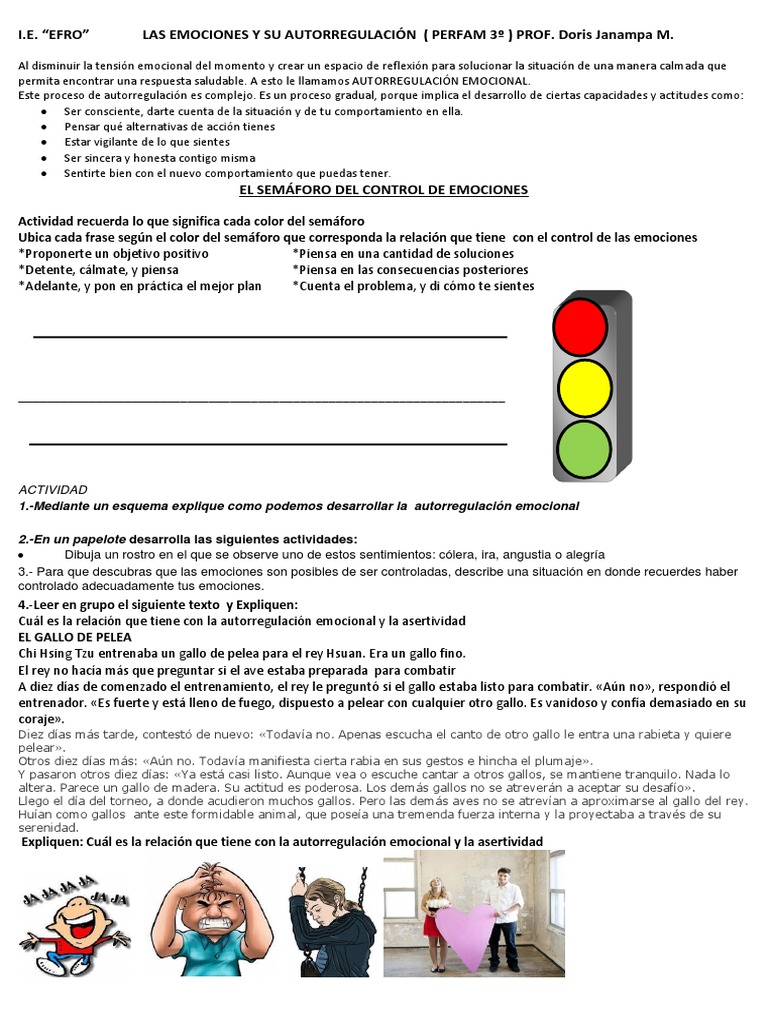 Actividades del Semáforo Emocional | PDF | Autorregulación emocional | Ira