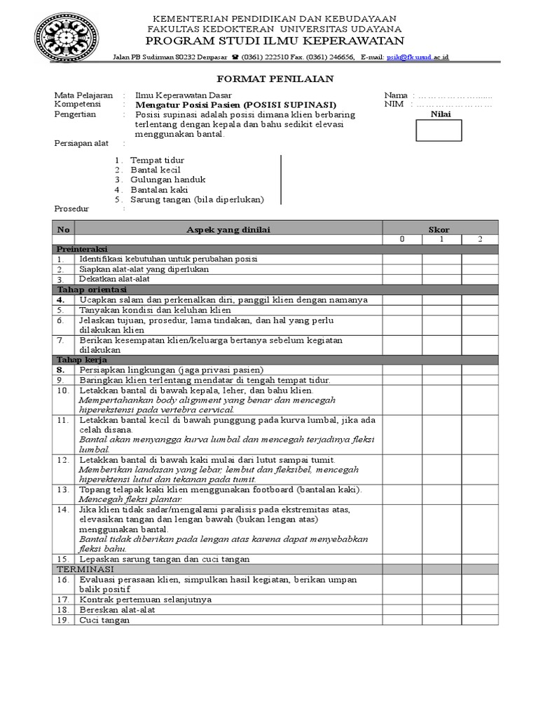 Sop Posisi Supinasi Edit | PDF