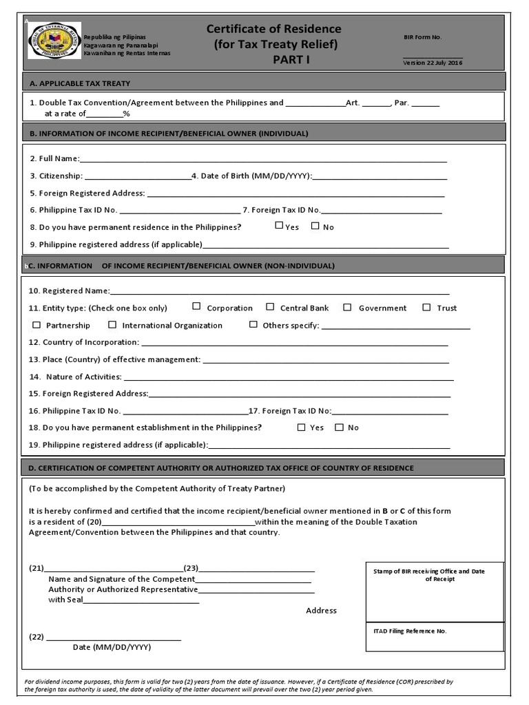 CORTT Form (BIR) | Withholding Tax | Taxes