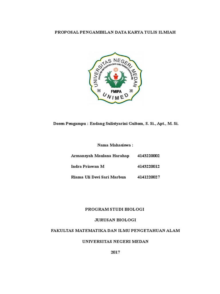 Proposal Pengambilan Data Karya Tulis Ilmiah | PDF | Sains & Matematika Proposal Pengambilan Data Karya Tulis Ilmiah | PDF | Sains & Matematika