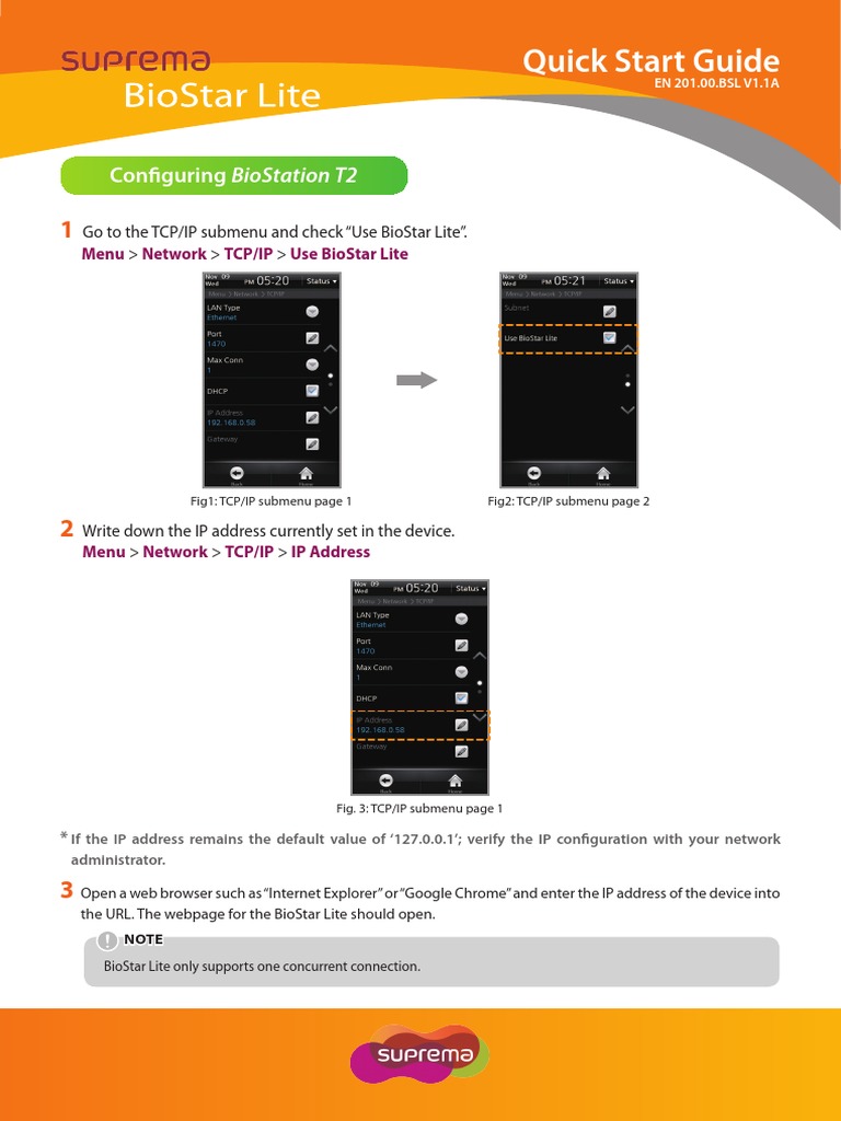 Quick Start Guide: Configuring Biostation T2 | PDF