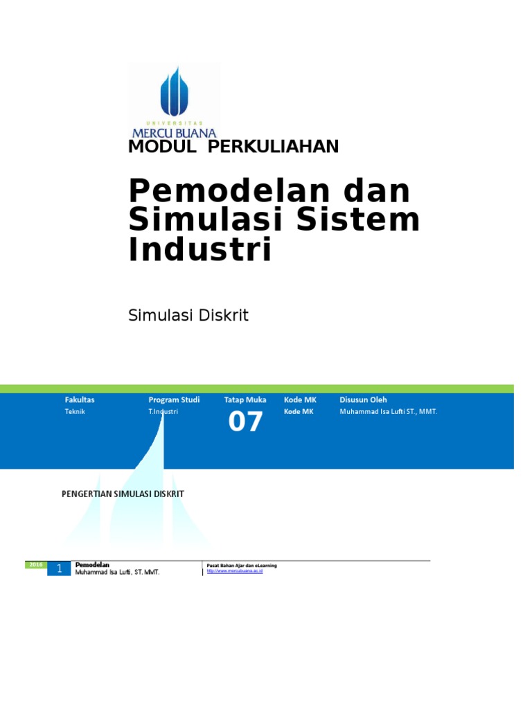 Modul Pemodelan Dan Simulasi Sistem Industri (TM7) | PDF