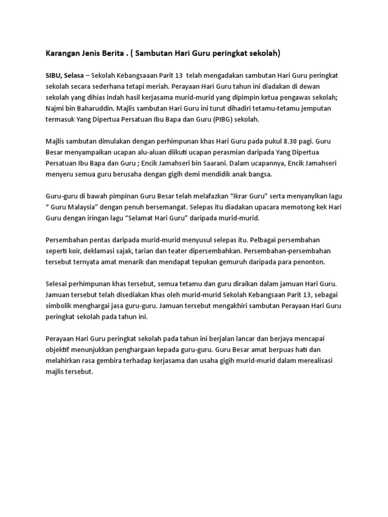 Karangan Jenis Berita | PDF