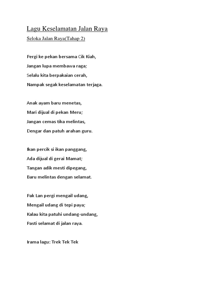 Lagu Keselamatan Jalan Raya | PDF