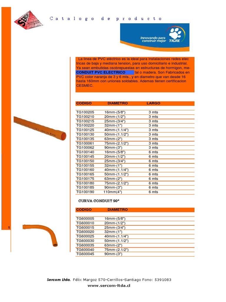 Conduit PVC Electrico Tigre PDF | PDF