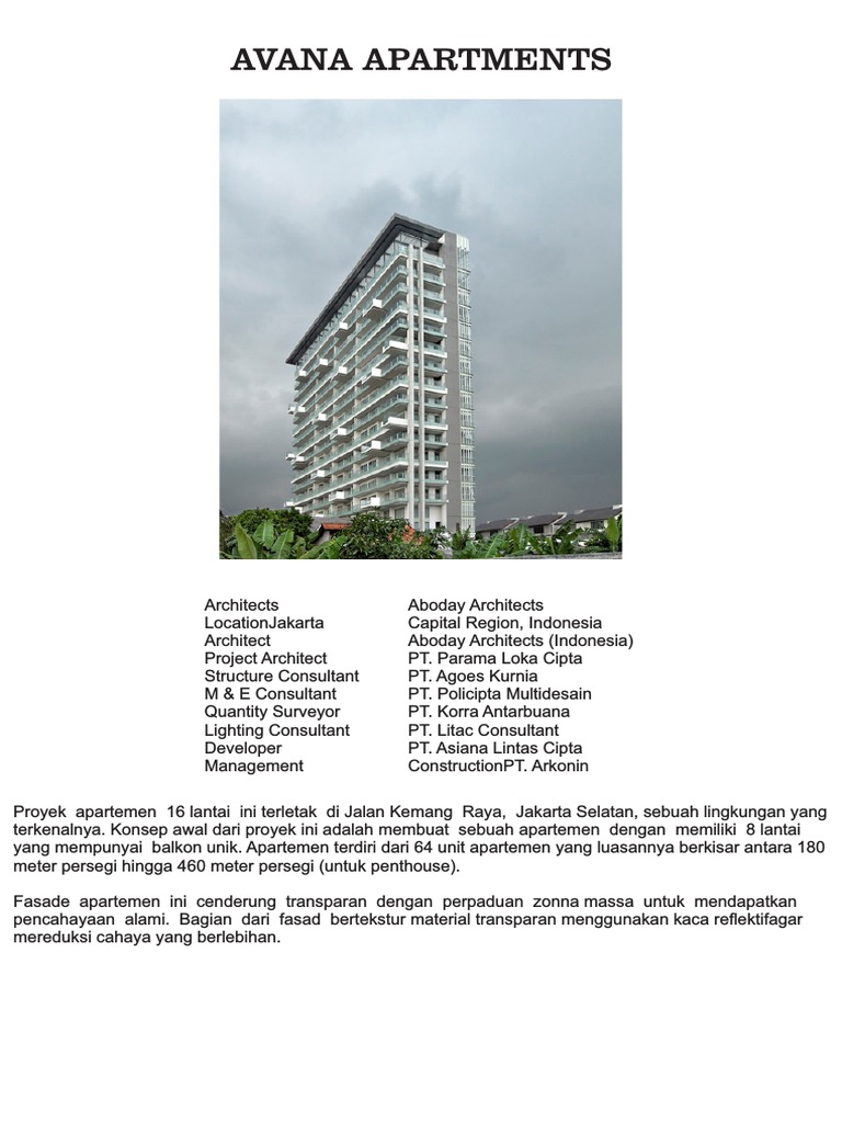 Avana Building (Low Rise) PDF | PDF