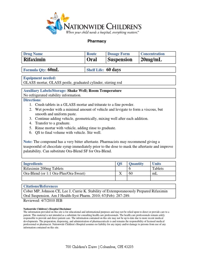 Rifaximin Oral | Pharmacy | Tablet (Pharmacy)