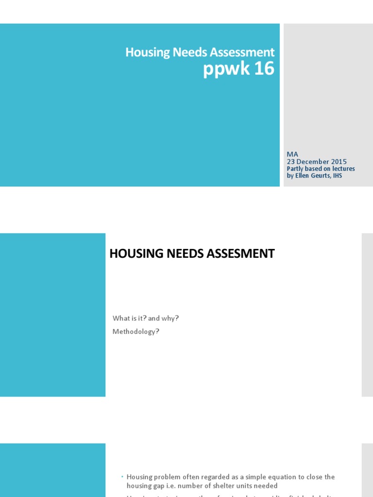 Housing Needs Assessment | PDF | Household | Demand