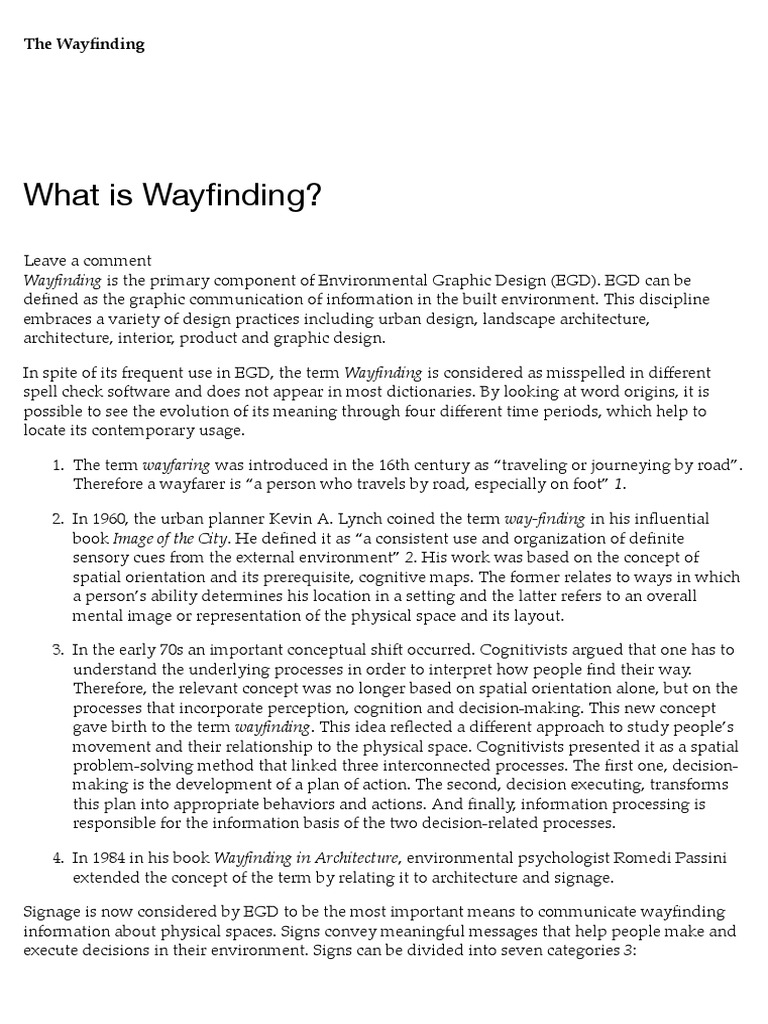 What Is Wayfinding? - The Wayfinding | PDF | Cognition | Neuroscience
