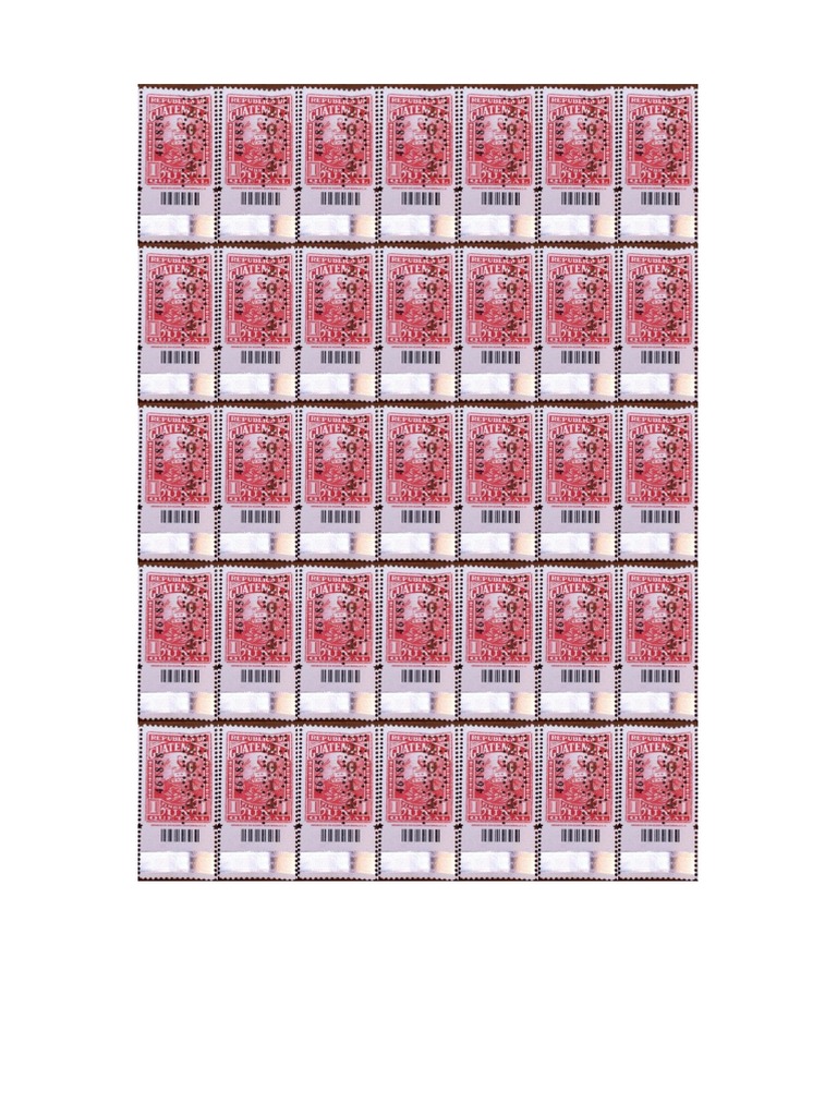 Timbres Fiscales de 1 Quetzal Guatemala