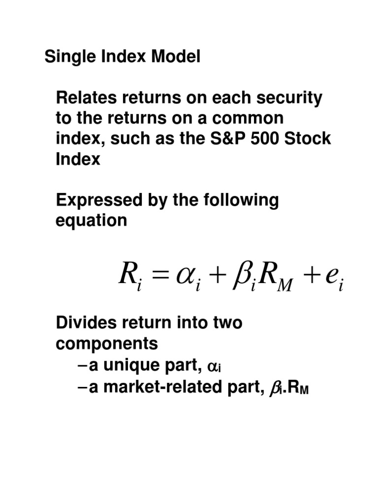 Single Index Model | PDF