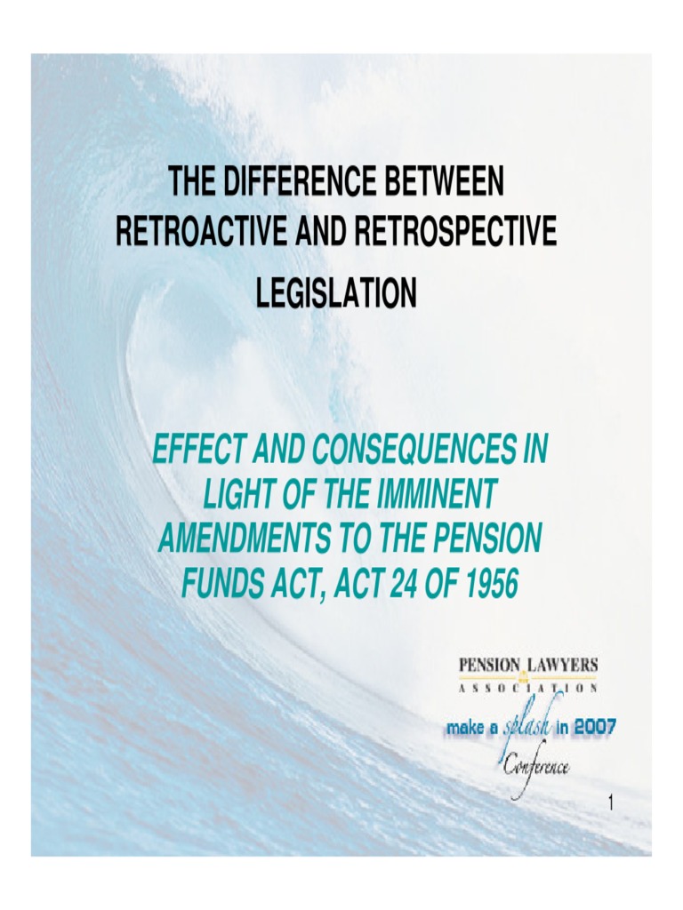 Retroactive vs. Retrospective Legislation | PDF | Ex Post Facto Law ...