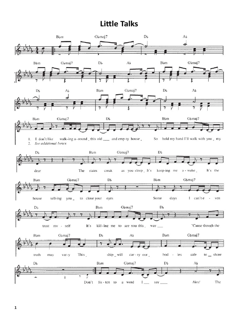 Little Talks Leadsheet | PDF
