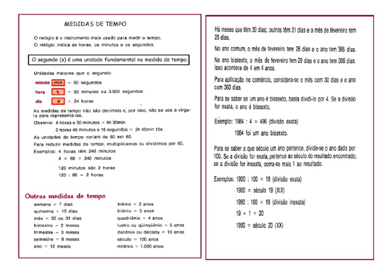 Medidas de Tempo | PDF
