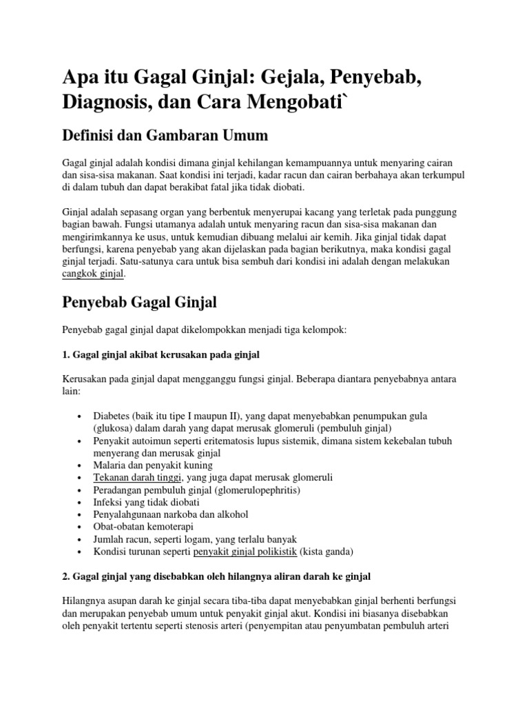 Apa Itu Gagal Ginjal | PDF Apa Itu Gagal Ginjal | PDF