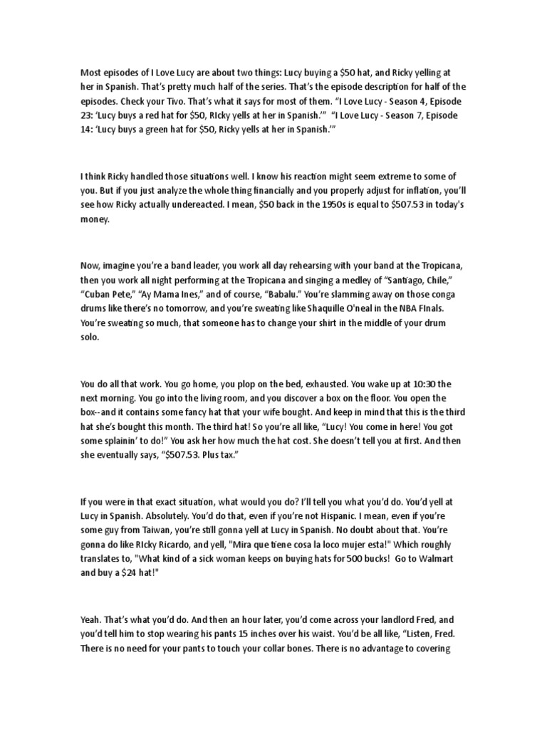 I Love Lucy | PDF