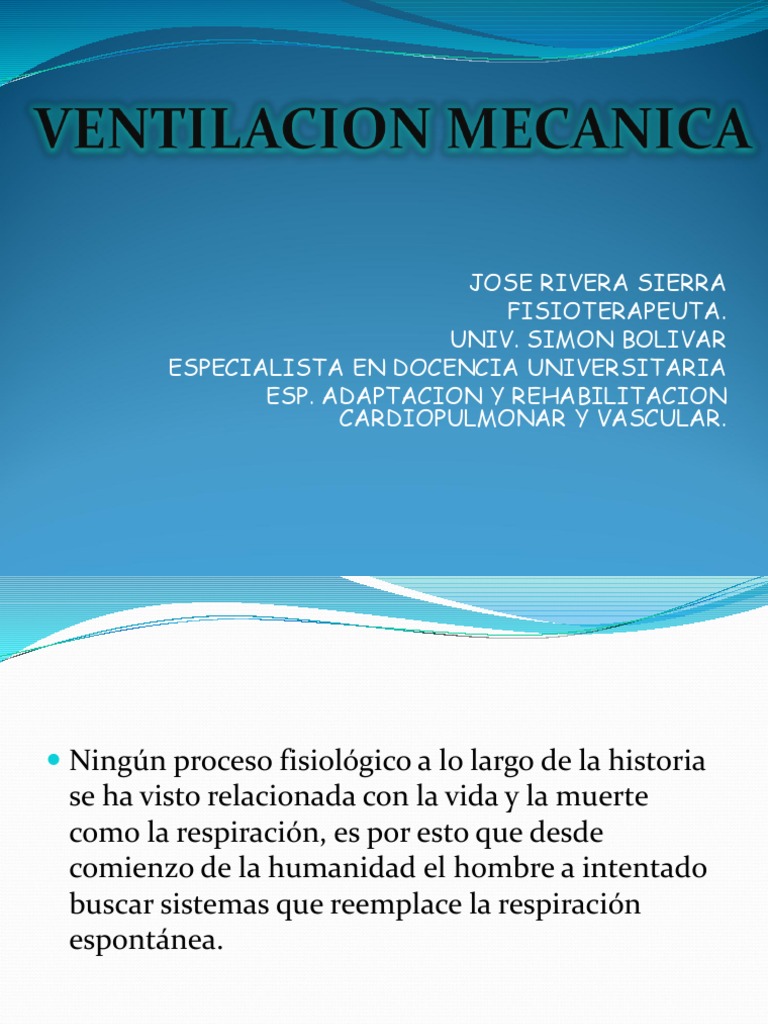 Ventilacion Mecanica | PDF | Sistema respiratorio | Respiración