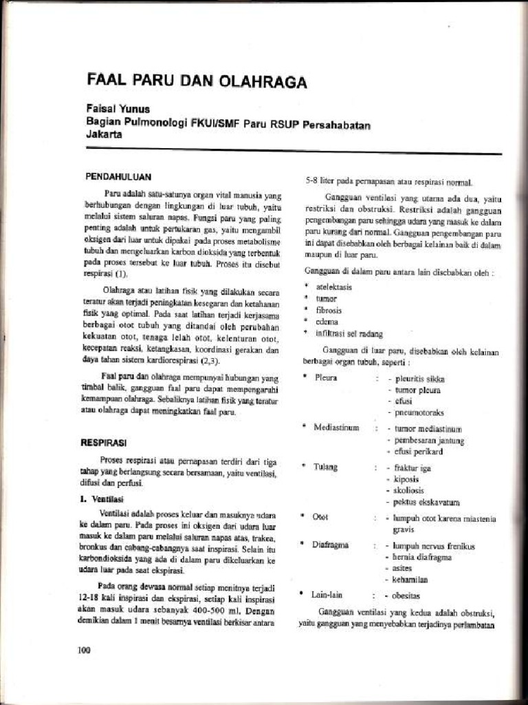 Faal Paru dan Olahraga: Hubungan Vital | PDF