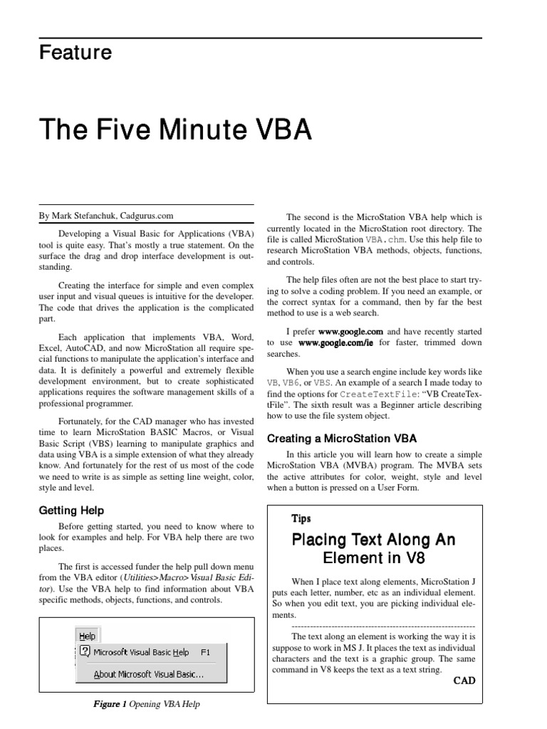 Five Min VBA | PDF | Visual Basic For Applications | Software Development
