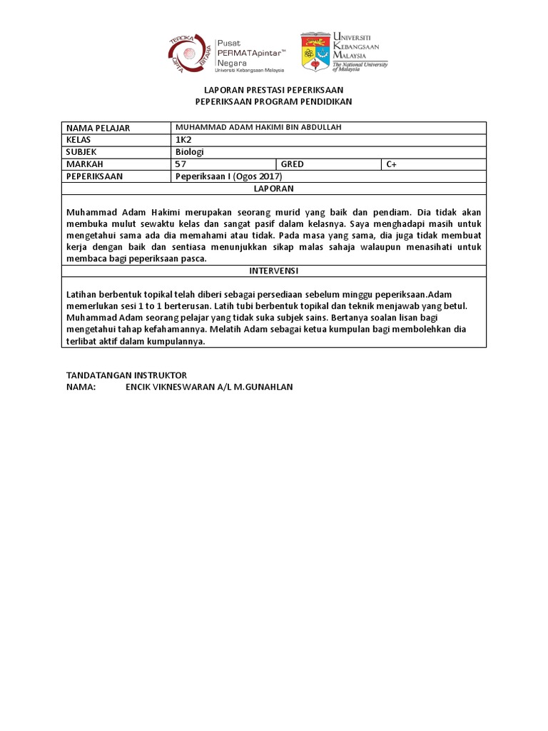 Laporan Intervensi | PDF