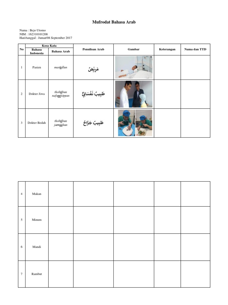 Mufrodat Bahasa Arab Bejo | PDF