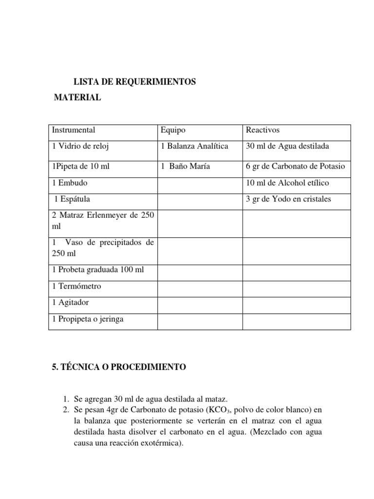 Practica de Yodoformo | PDF | Etanol | Alcohol