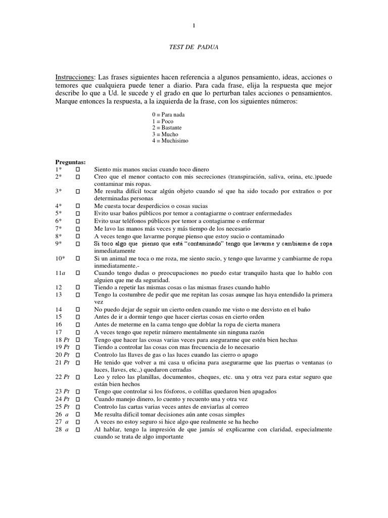 Mod5 Test de Padua | PDF | Sicología