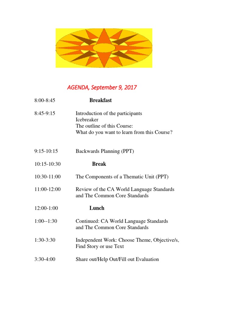 Agenda for Language Course Workshop | PDF