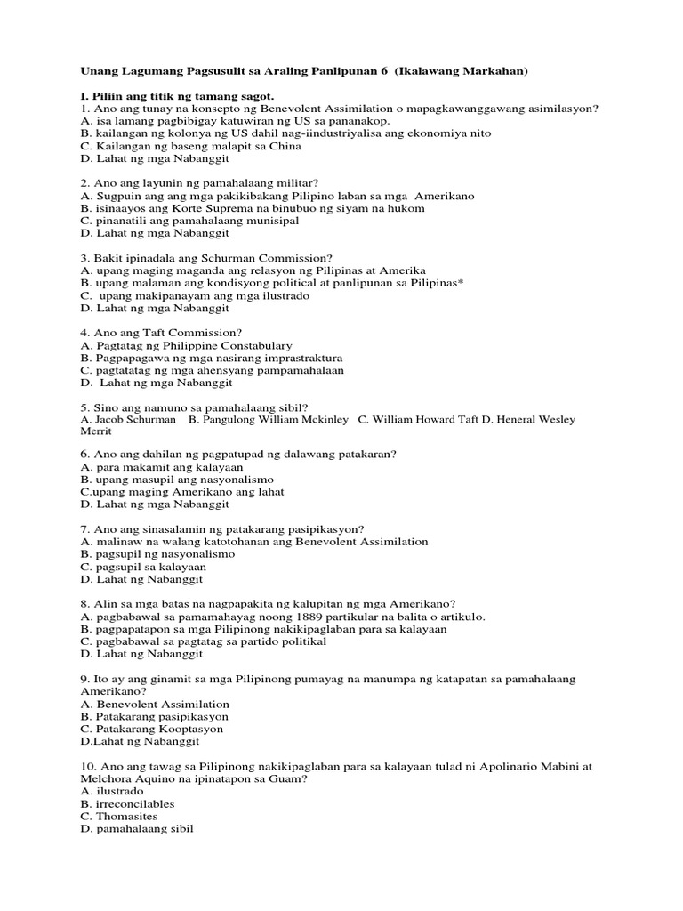 AP 6 Summative Test #1 2nd Grading | PDF