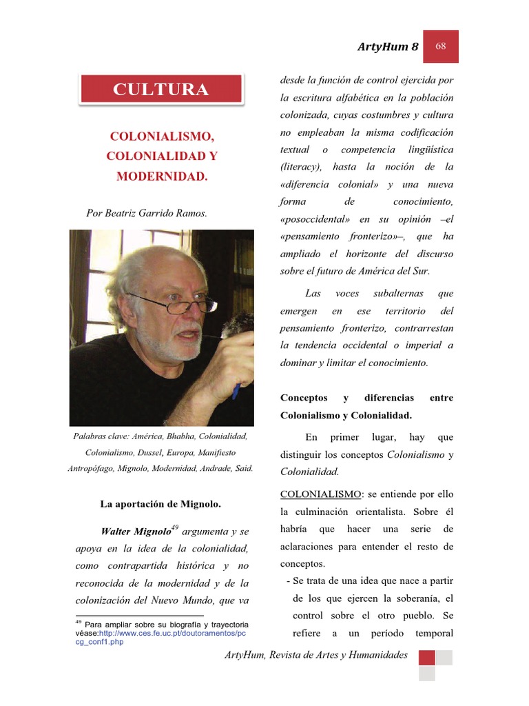 Colonialismo Colonialidad y Modernidad PDF | PDF | Colonialismo ...