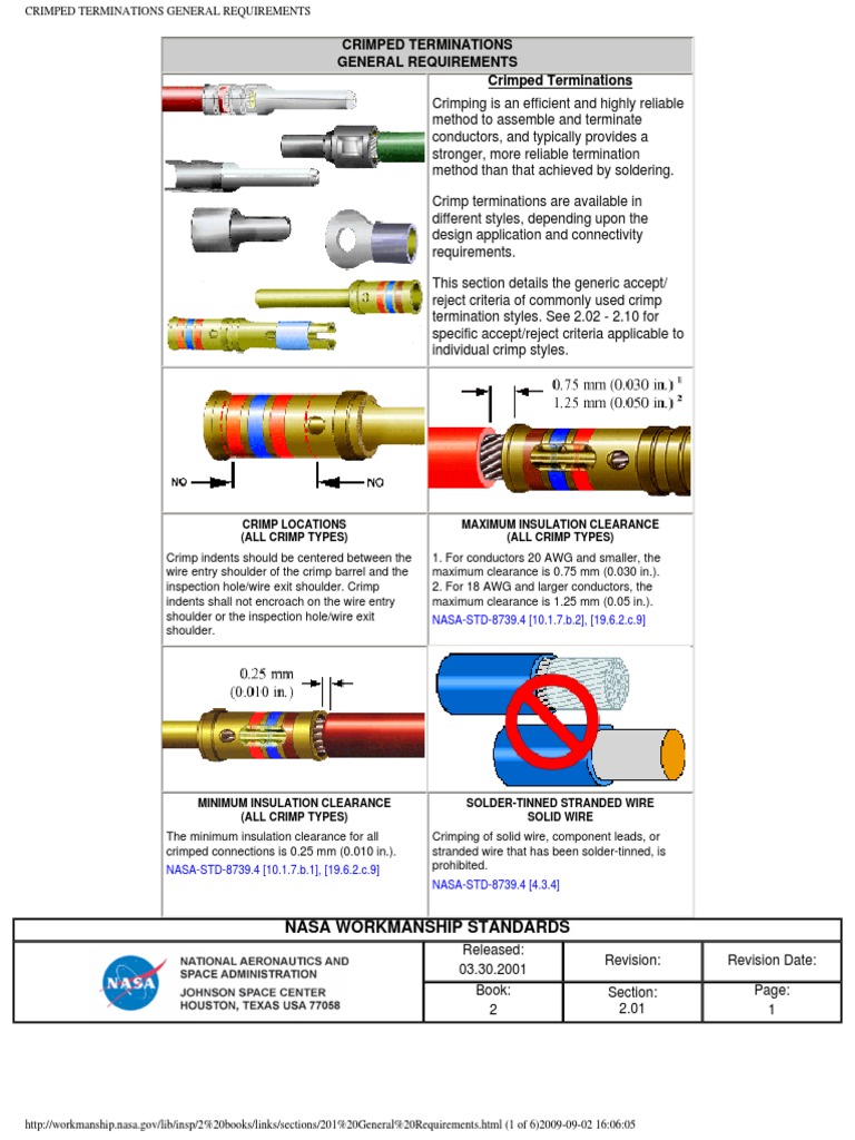NASA Workmanship Ref-CRIMPING | PDF | Wire | Insulator (Electricity)