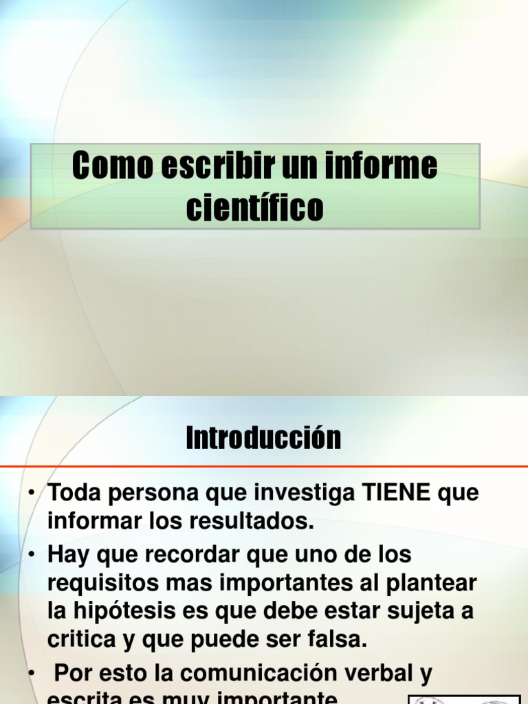 Informe Cientifico | PDF | Hipótesis | Epistemología