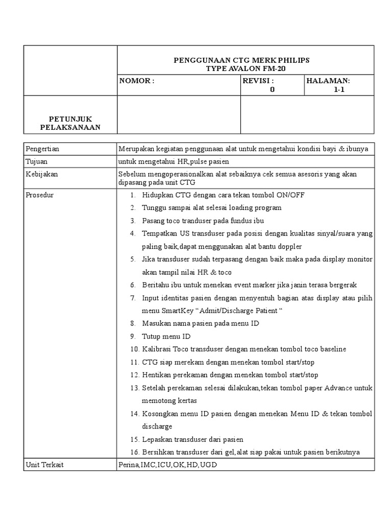 Sop CTG Philip Avalon Fm-20 | PDF