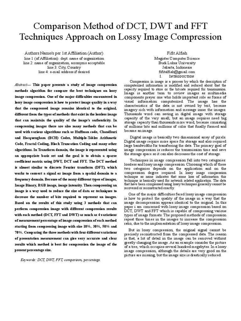 P1 1511601518 UBL Fifit | PDF | Data Compression | Fast Fourier Transform