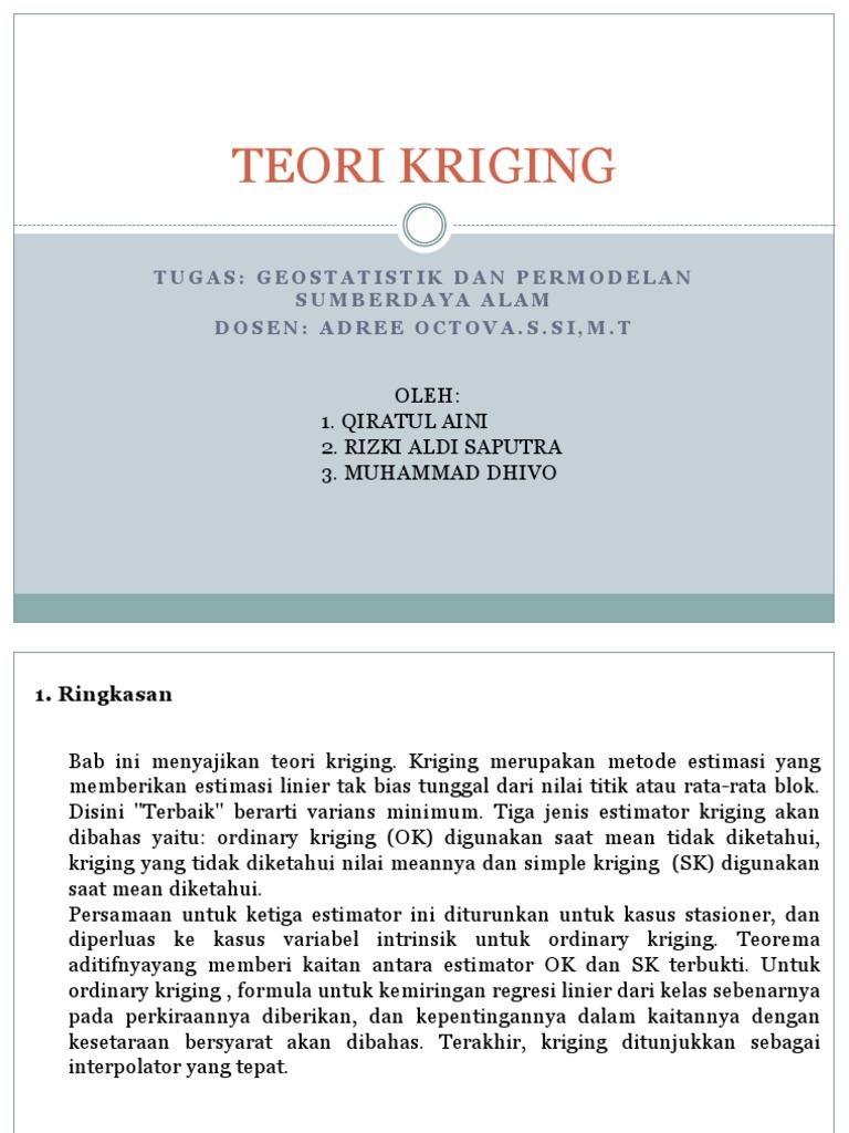 Teori Kriging | PDF