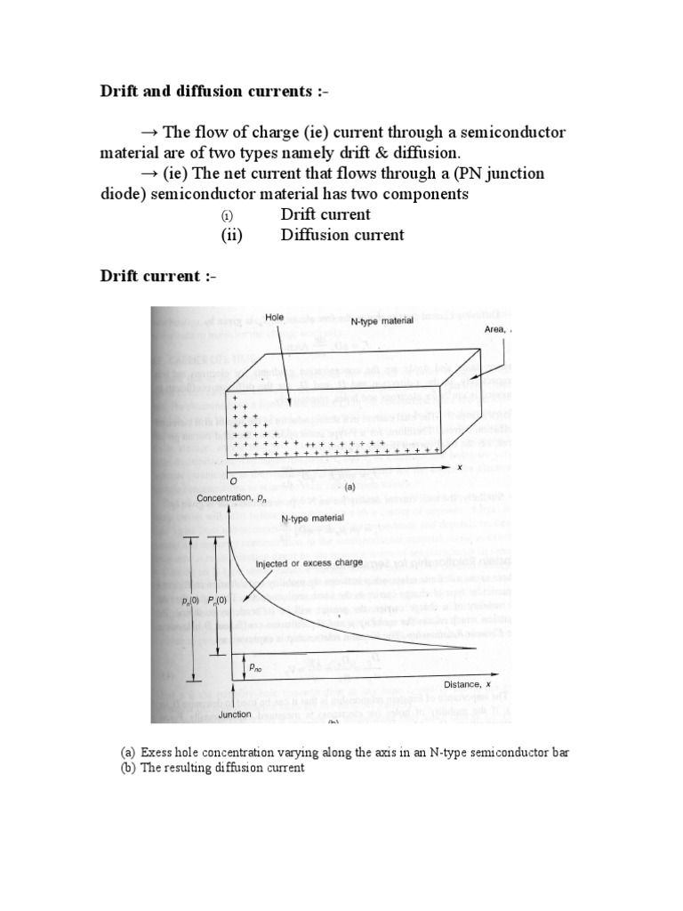 Drift and Diffusion Currents | PDF | Electric Current | Diffusion