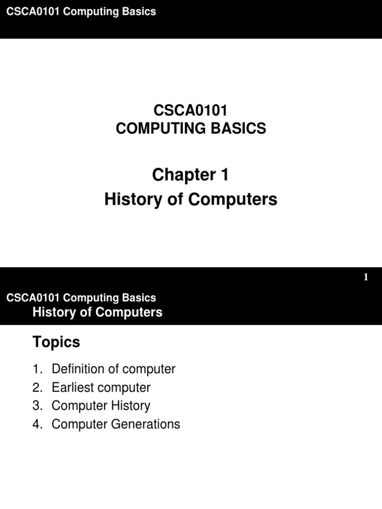 Csca0101 ch01 | PDF | Electronic Engineering | Digital Technology