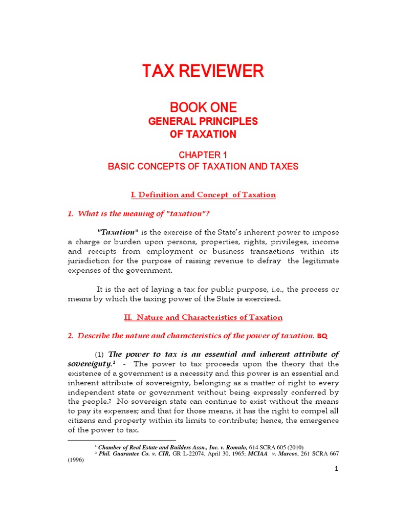 CH 1 - Basic Concepts of Taxation | Download Free PDF | Taxpayer | Progressive Tax