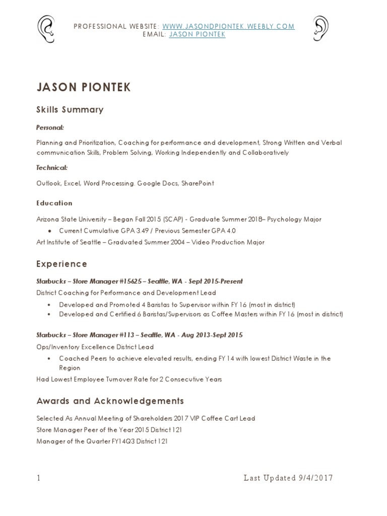 Jason Piontek: Professional Profile | PDF | Career & Growth | Business