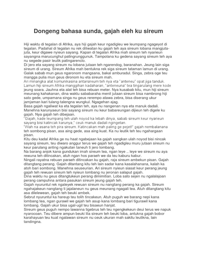 Dongeng Bahasa Sunda | PDF